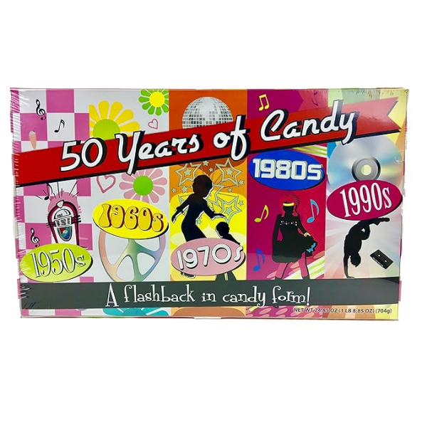 50 Years of Candy-Decades Box: Nostalgic Candy Mix (1950s,1960s,1970s ...